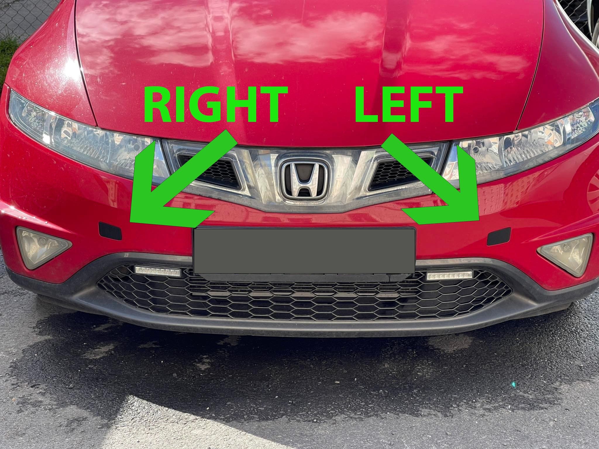 Honda Civic 8th Front Tow Eye Cover Bumper Insert FN2 8g Mk8 VIII Euro ...